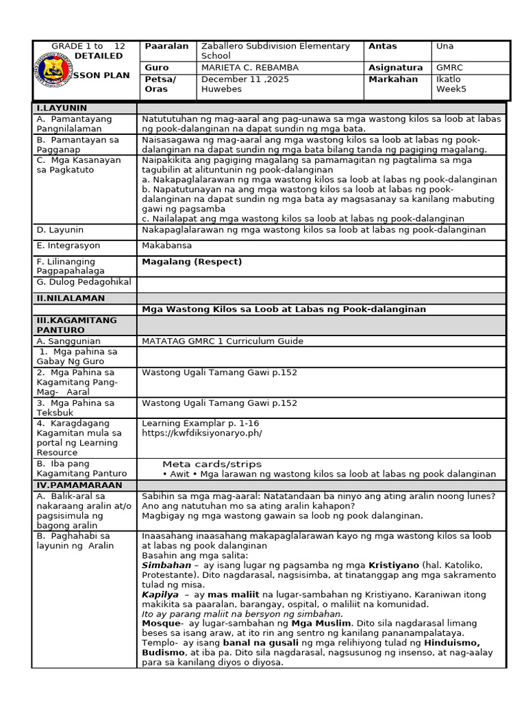 Q3-W5-DLP-GMRC-D2 | PDF