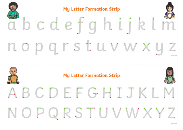 T e 1633199294 Upper Case and Lower Case Letter Formation Strips Ver 2 ...