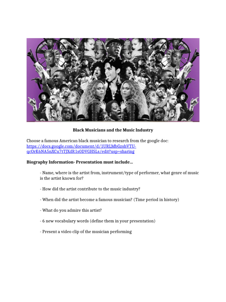 Black Musicians and The Music Industry | PDF