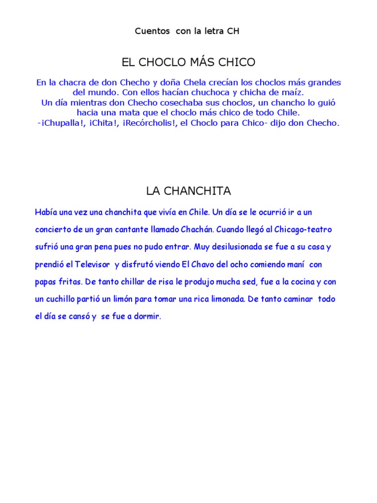 Cuentos con la CH | PDF | Comida y bebida | Cocina