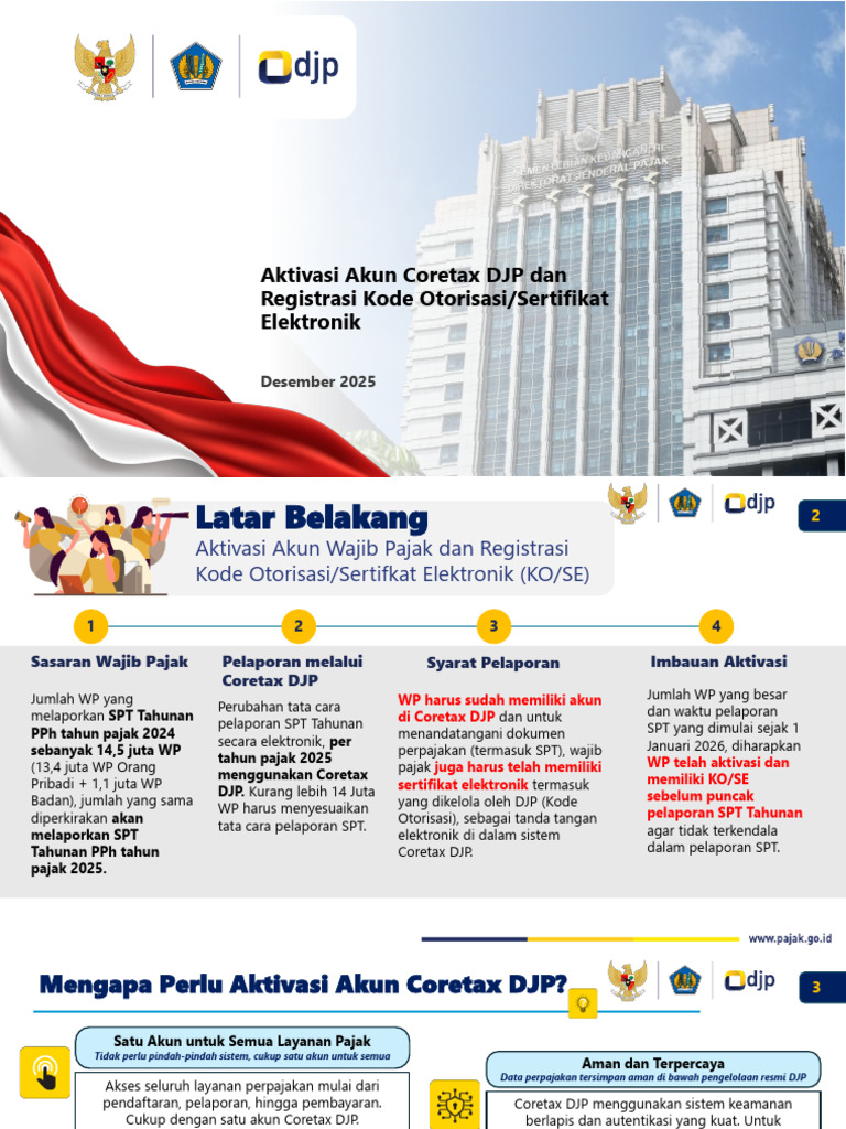 Aktivasi Akun Coretax DJP 2025 | PDF