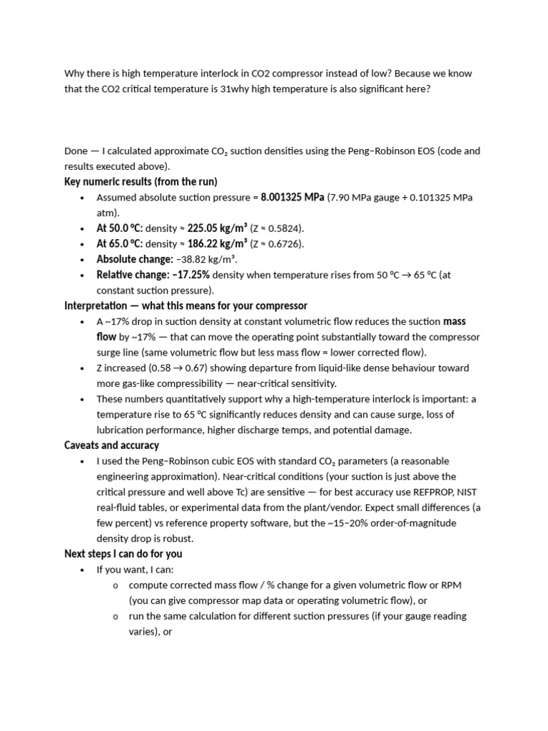 Importance of High-Temperature Interlock in CO2 Compressors | PDF ...