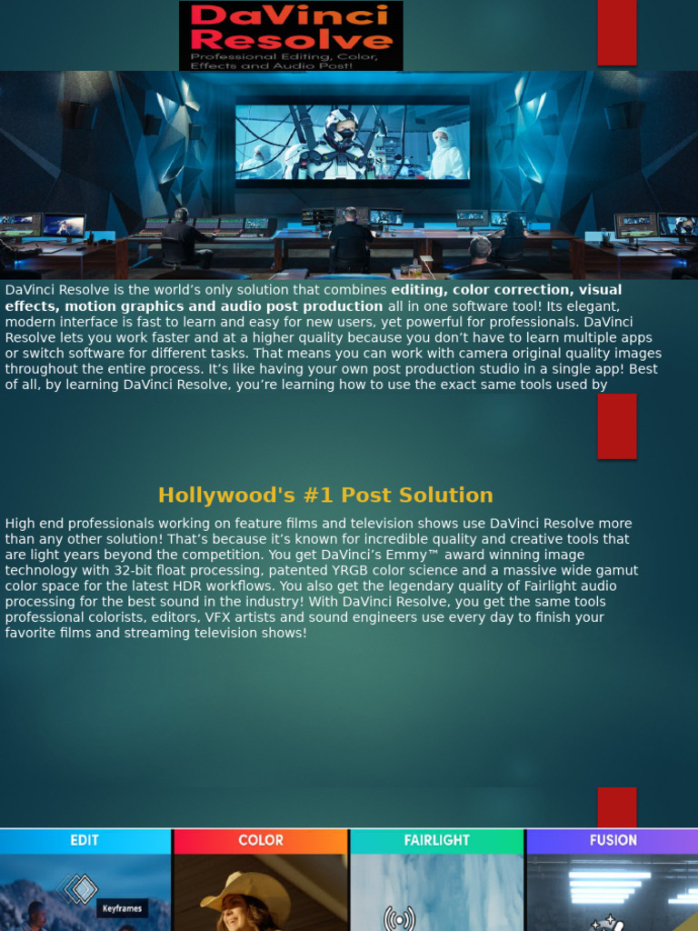 Davinci-resolve New Ppt | PDF | Computing | Software
