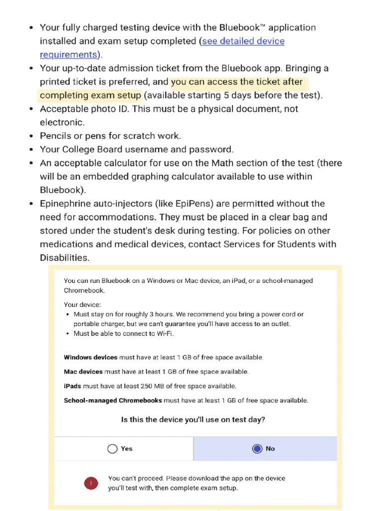 Blue Book Exam Setup | PDF