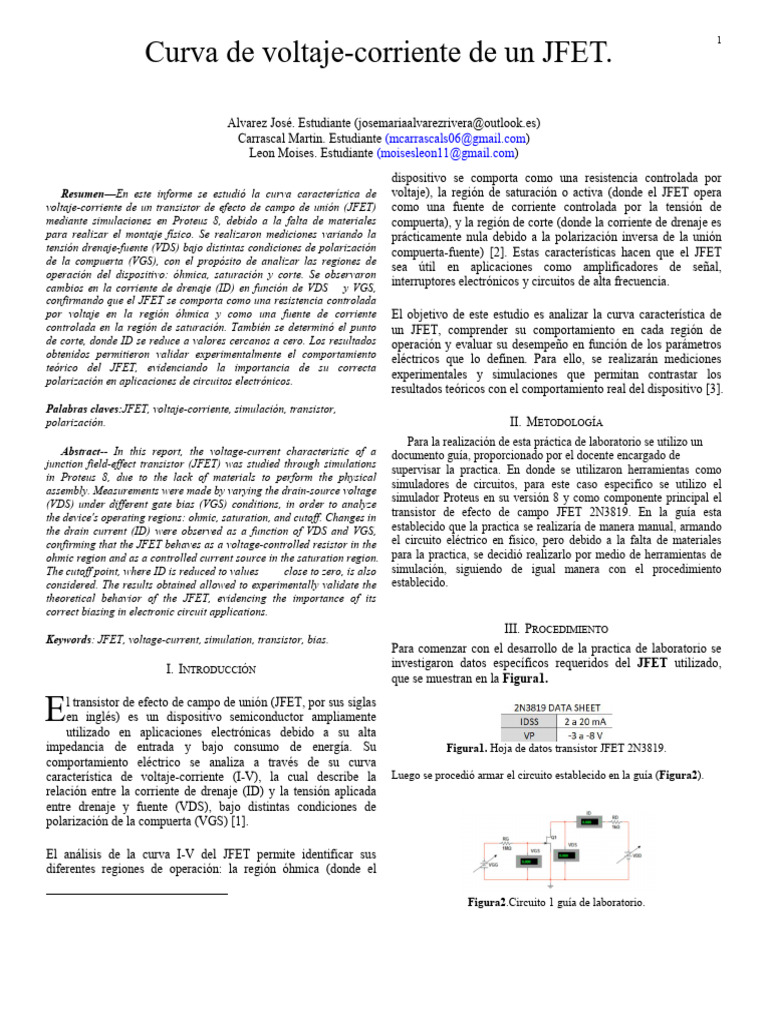 Informe Lab2 | PDF | Semiconductores | Electricidad