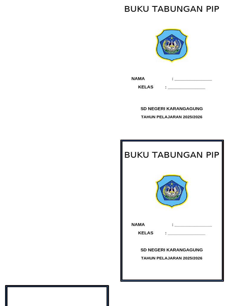 Cover Buku Tabungan Pip | PDF