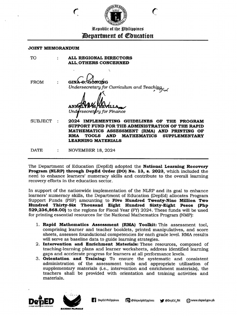 PSF Guidelines RMA 2 | PDF