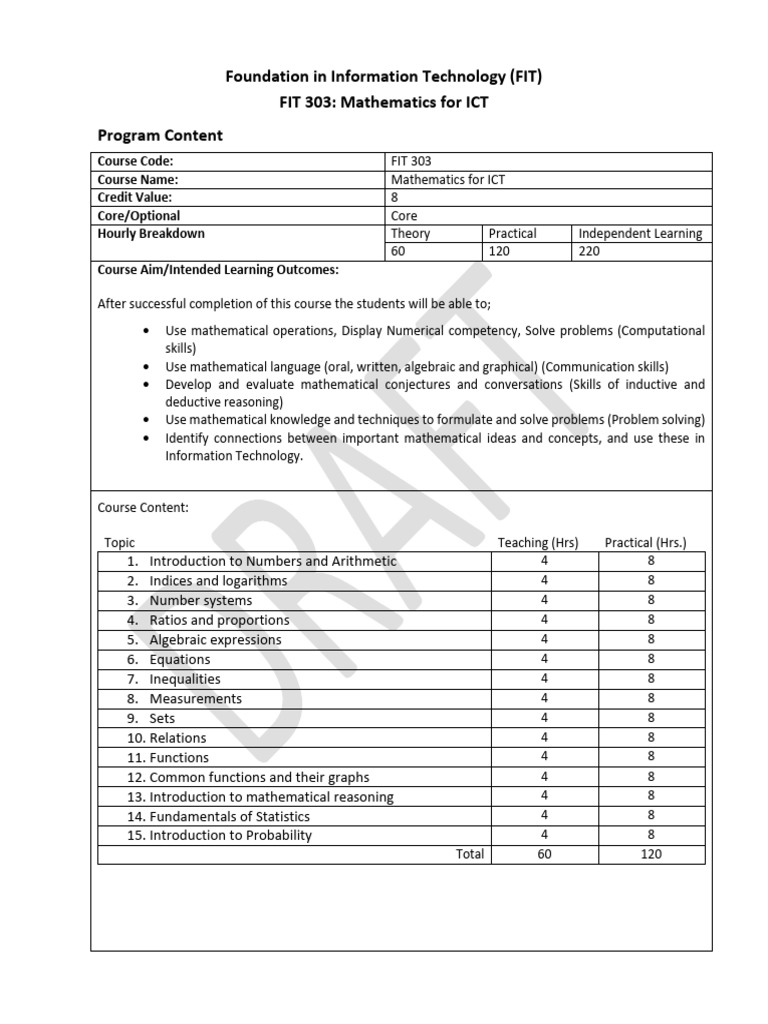 FIT 303 Mathematics For Computing | PDF | Function (Mathematics) | Numbers