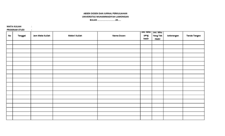 Absen Dosen dan Jurnal Perkuliahan UML | PDF