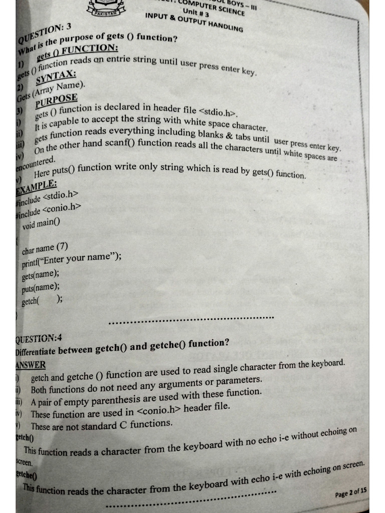 Class 10 Chapter 3 Computer Science Notes | PDF