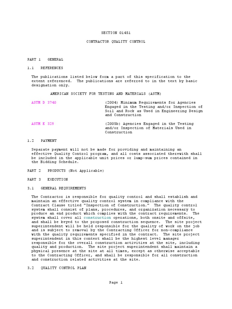 01451a Sec | PDF | General Contractor | Specification (Technical Standard)