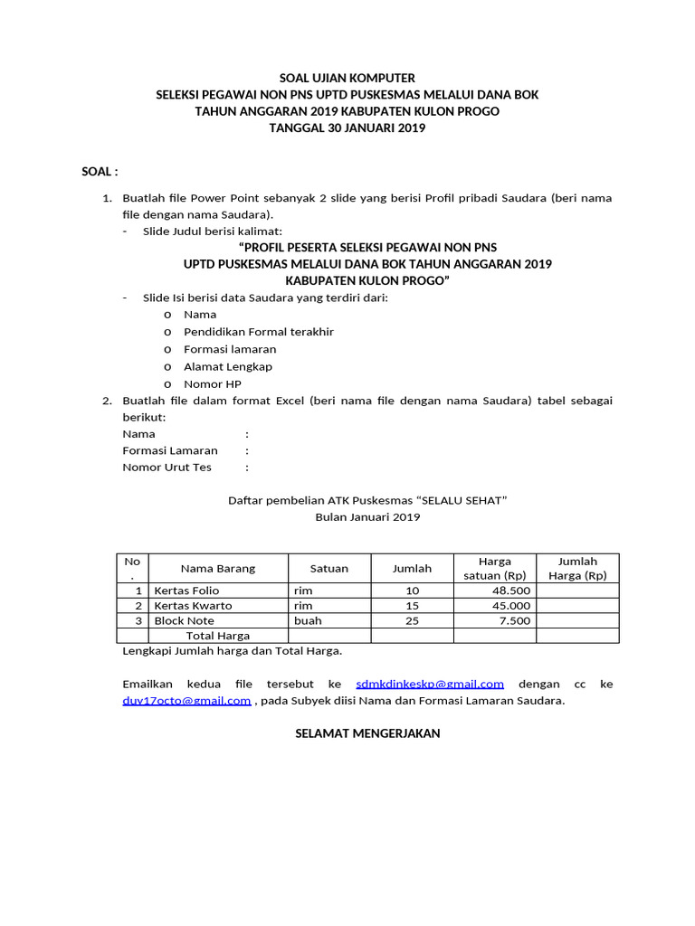 SOAL UJIAN KOMPUTER | PDF
