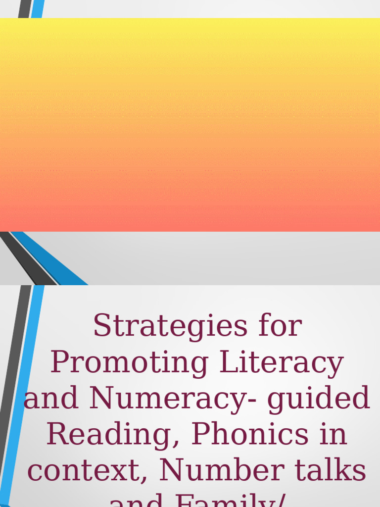 Literacy Numeracy Strategies | PDF