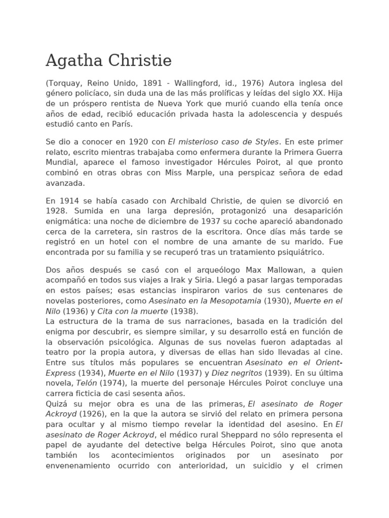 Agatha Christie | PDF | Agatha Christie | Poirot Hercule