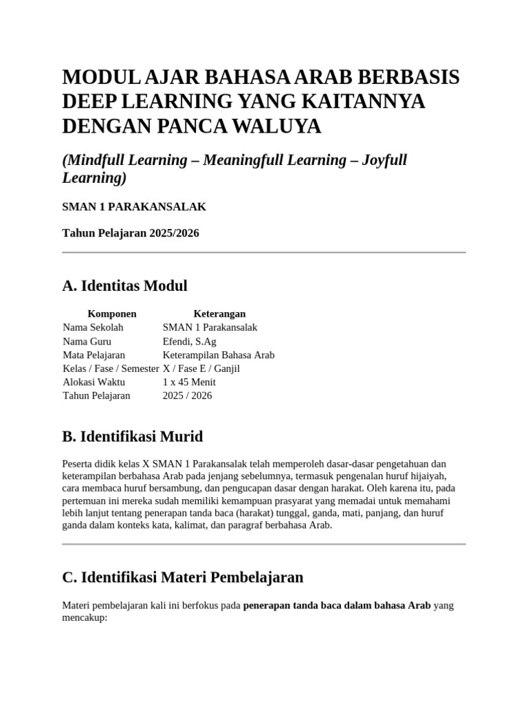 Modul Pembelajaran Tanda Baca Arab | PDF