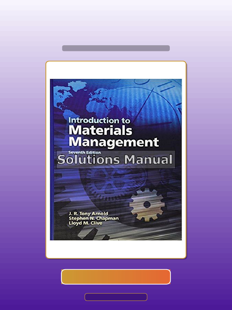 Test Bank For Introduction To Materials Management 7th Edition Arnold ...
