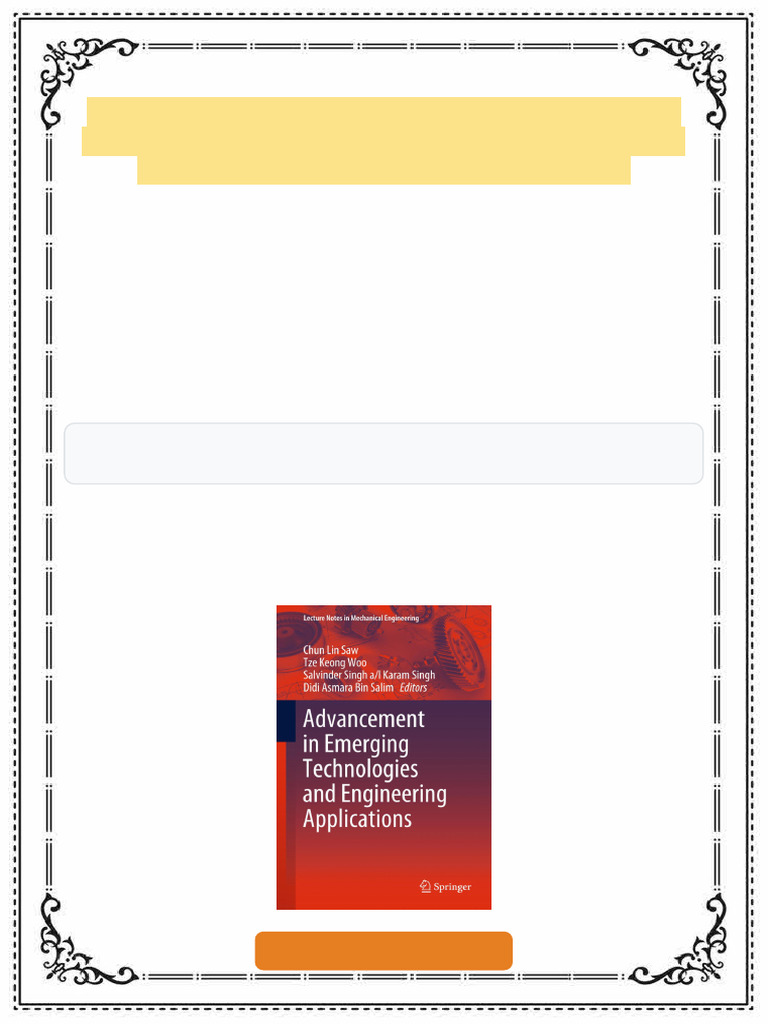Advancement in Emerging Technologies and Engineering Applications Chun ...