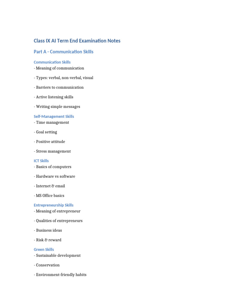 AI Class9 Notes | PDF