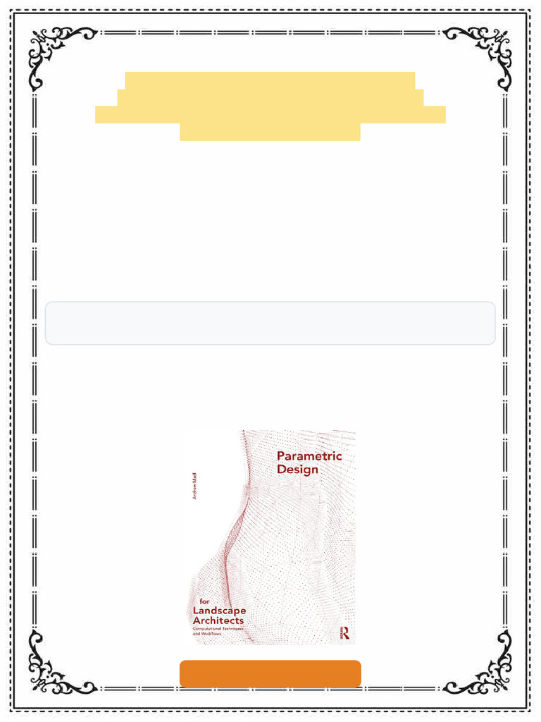 Parametric Design for Landscape Architects Computational Techniques and ...