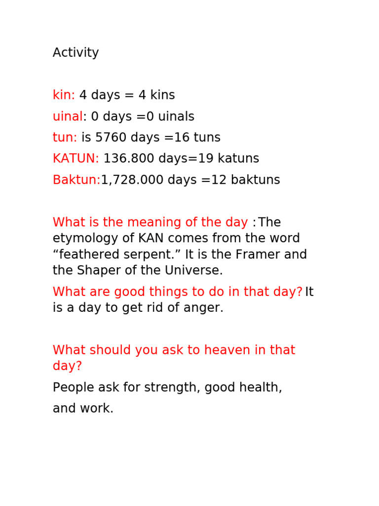 Mayan Calendar: KAN Day Insights | PDF