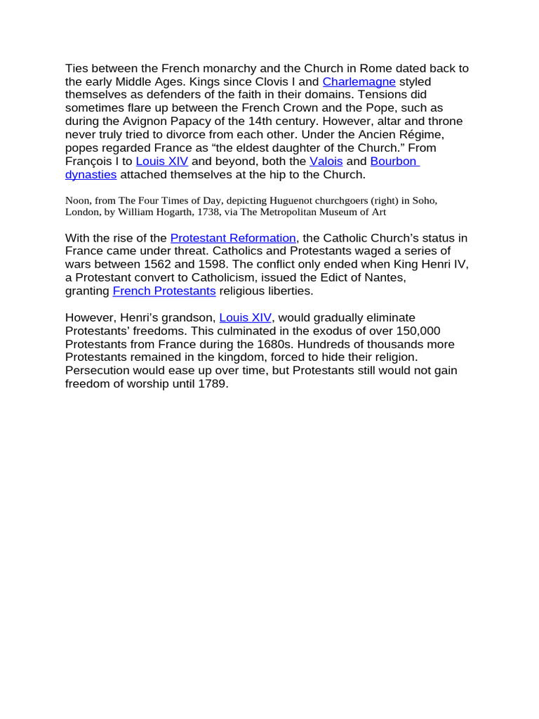 Ties Between the French Monarchy and the Church in Rome Dated Back to ...