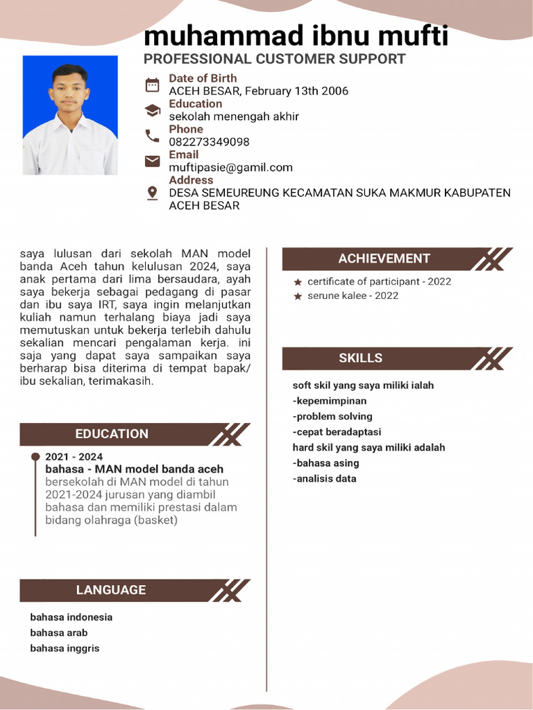 Muhammad Ibnu Mufti CV | PDF