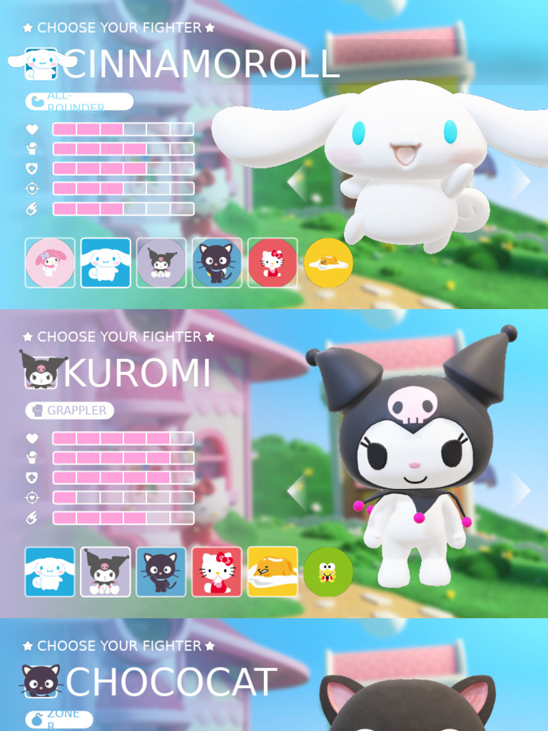 Sanrio Character Select Template by @dstoryco | PDF
