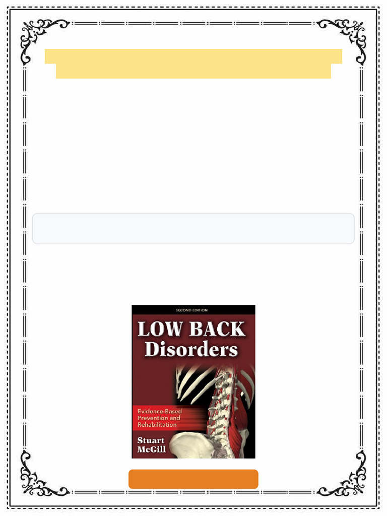 Low Back Disorders 2nd Edition Stuart Mcgill ebook fresh pdf upload ...