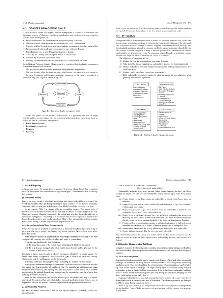Disaster Management Cycle - DM | PDF
