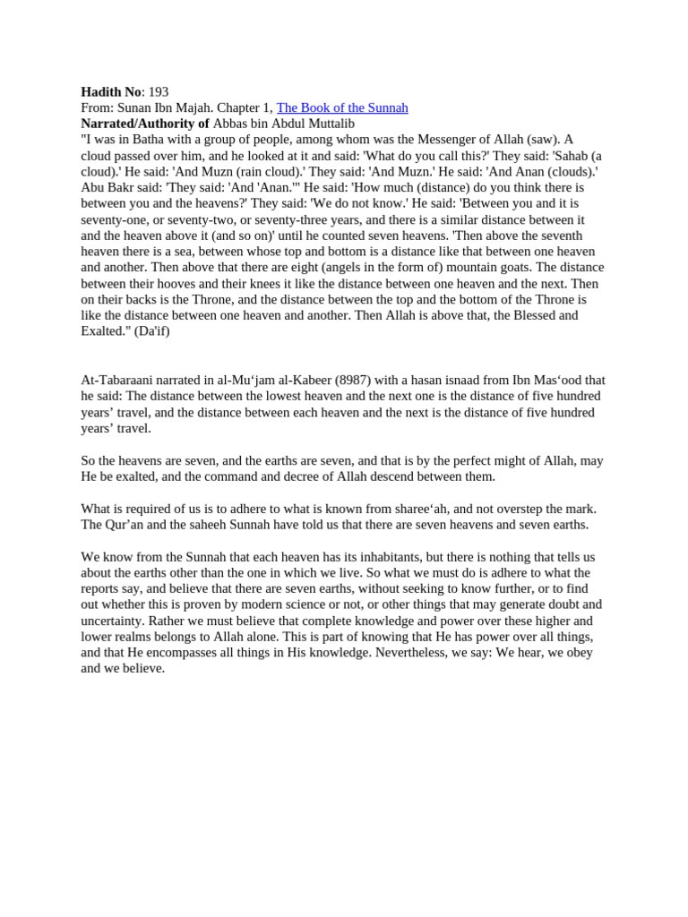 Distance Between Earth and Heaven | PDF | God In Islam | Religious ...