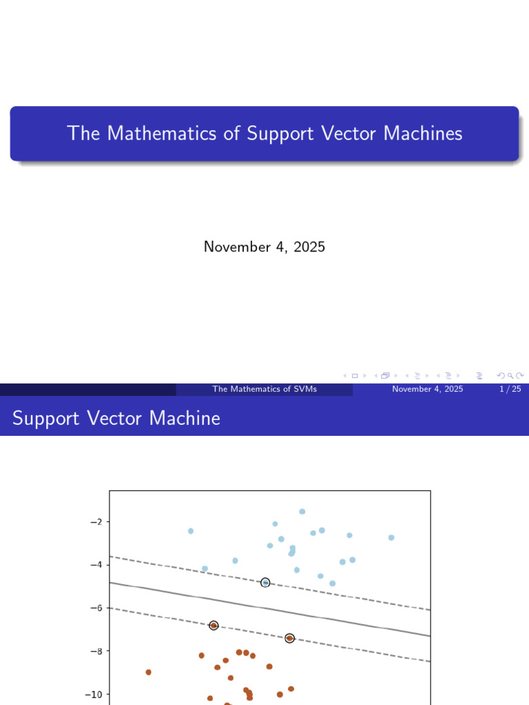 Nov4 SVM Math | PDF | Support Vector Machine | Applied Mathematics