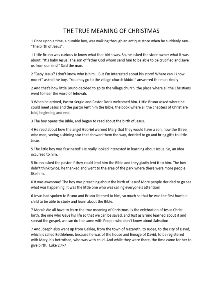 The True Meaning of Christmas Explained | PDF