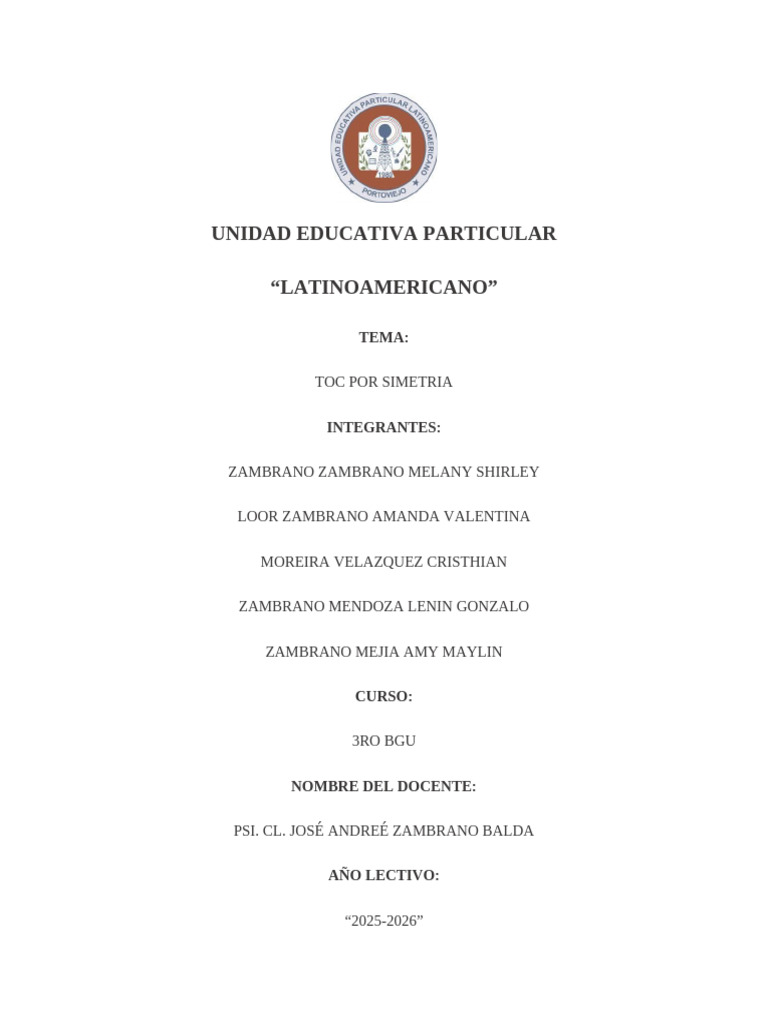 TOC por Simetría: Síntomas y Tratamientos | PDF | Desorden obsesivo ...