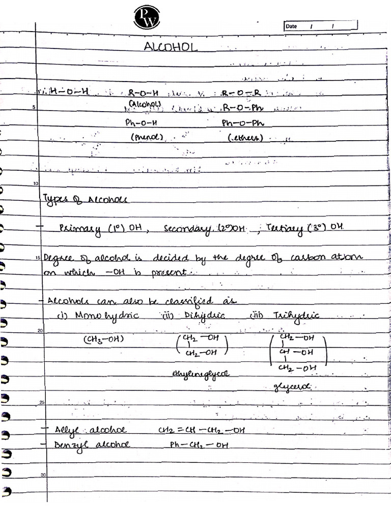 Alcohol Handwritten Notes | PDF