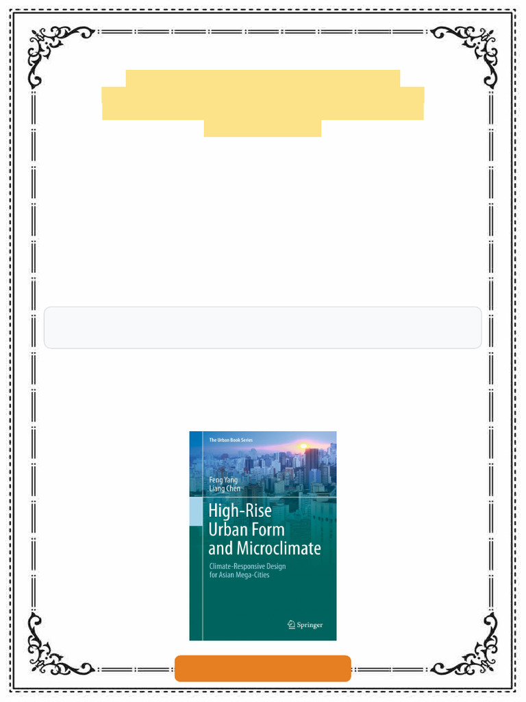 High-Rise Urban Form and Microclimate: Climate-Responsive Design For ...