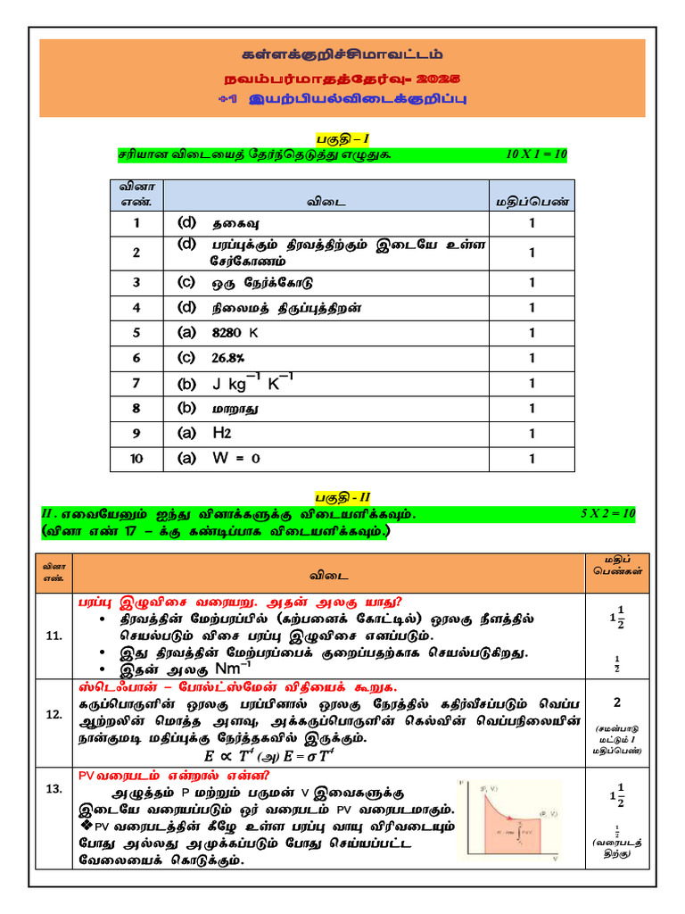 11 Tm Ans. Key Nov - 2025 | PDF