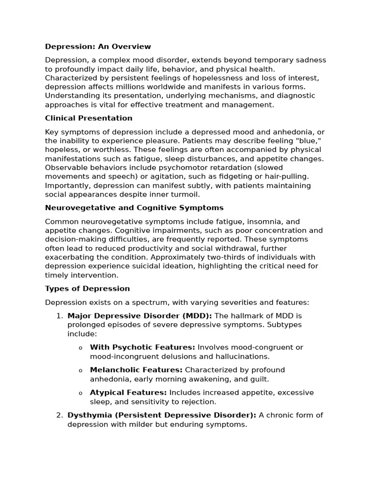 2. Introduction to Depression | PDF | Major Depressive Disorder | Mood ...