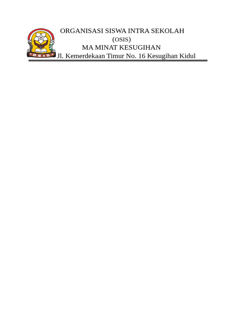 OSIS MA Minat Kesugihan: Struktur & Fungsi | PDF