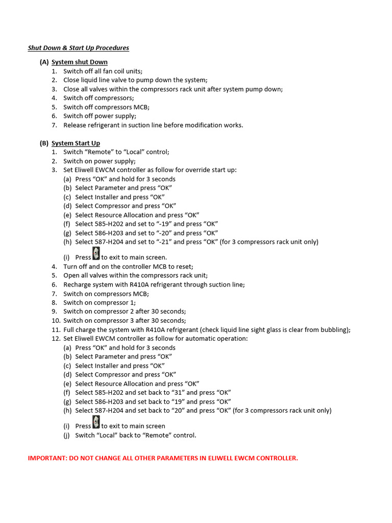 System Shut Down & Start Up Procedures | PDF