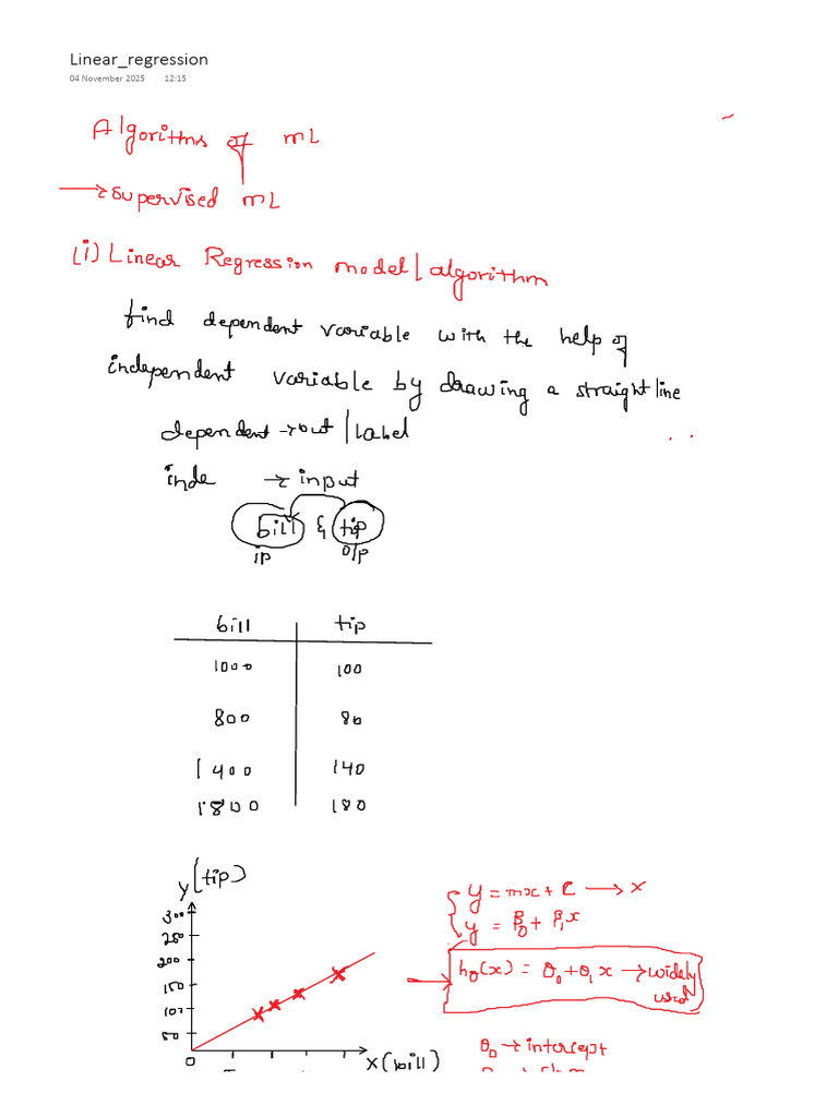 Linear Regression Day1 | PDF