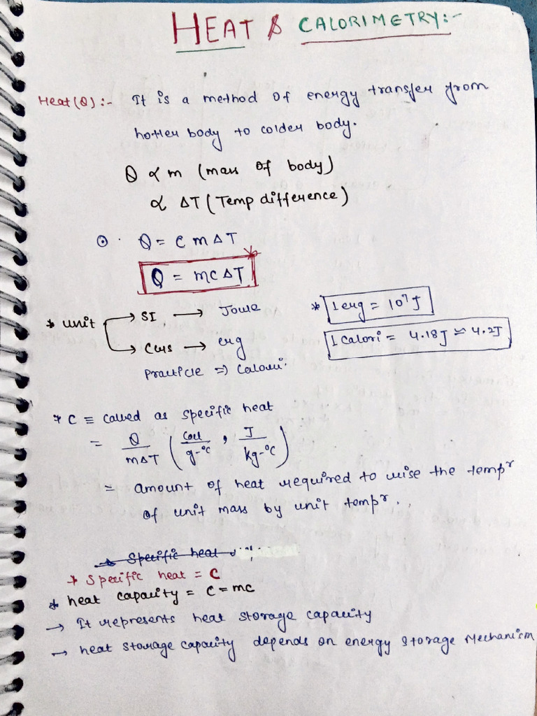 Heat and Calorimetry (T.lec 2) | PDF