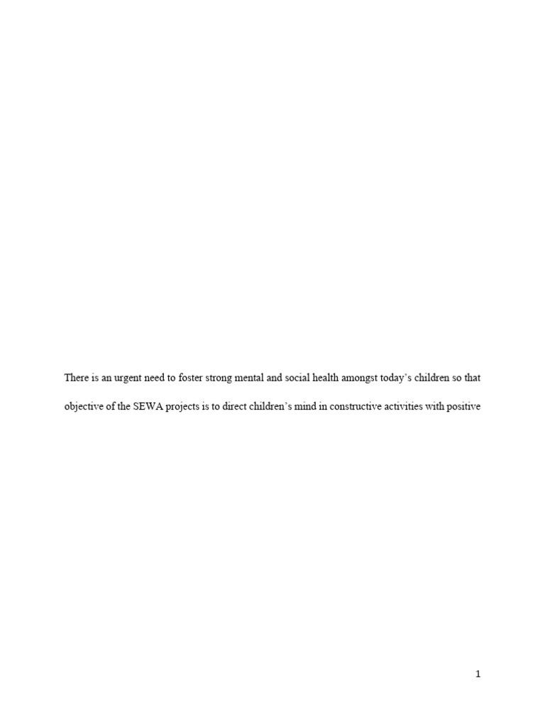 SEWA Reference Note 2022-23 | PDF | Learning | Thought