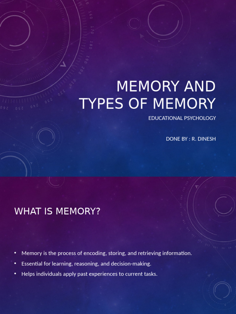 Dinesh - Educational Psychology | PDF | Memory | Recall (Memory)