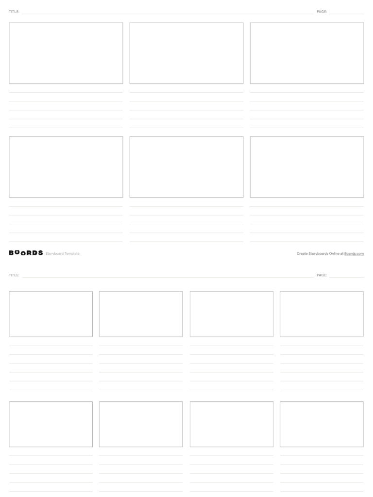 Blank Storyboard Template A4 6 Panel Horizontal (1) Merged | PDF