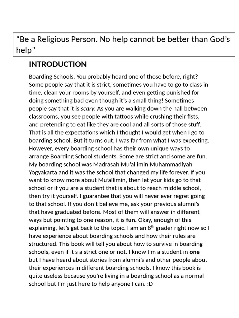 Steps To Survive Boarding School | PDF | Allah | Prayer
