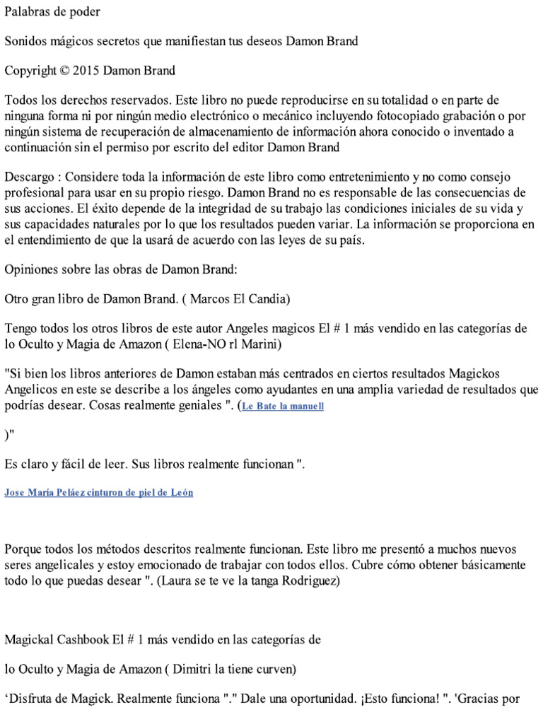 Palabras de Poder Traduccion Final de Damon Brand - Anti | PDF