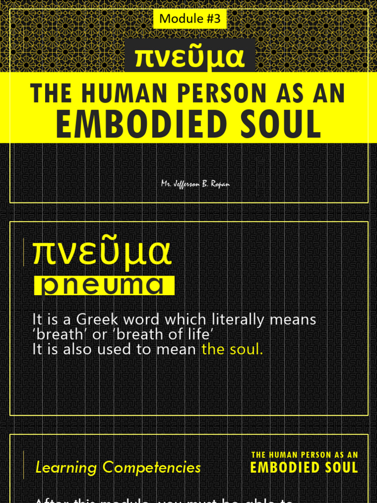 3. the Human Person as Embodied Soul Part 2 | PDF | Soul | Plato