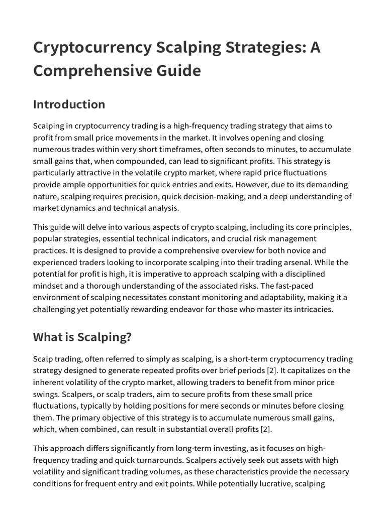 Crypto Scalping Strategies Explained | PDF | Private Sector | Market ...