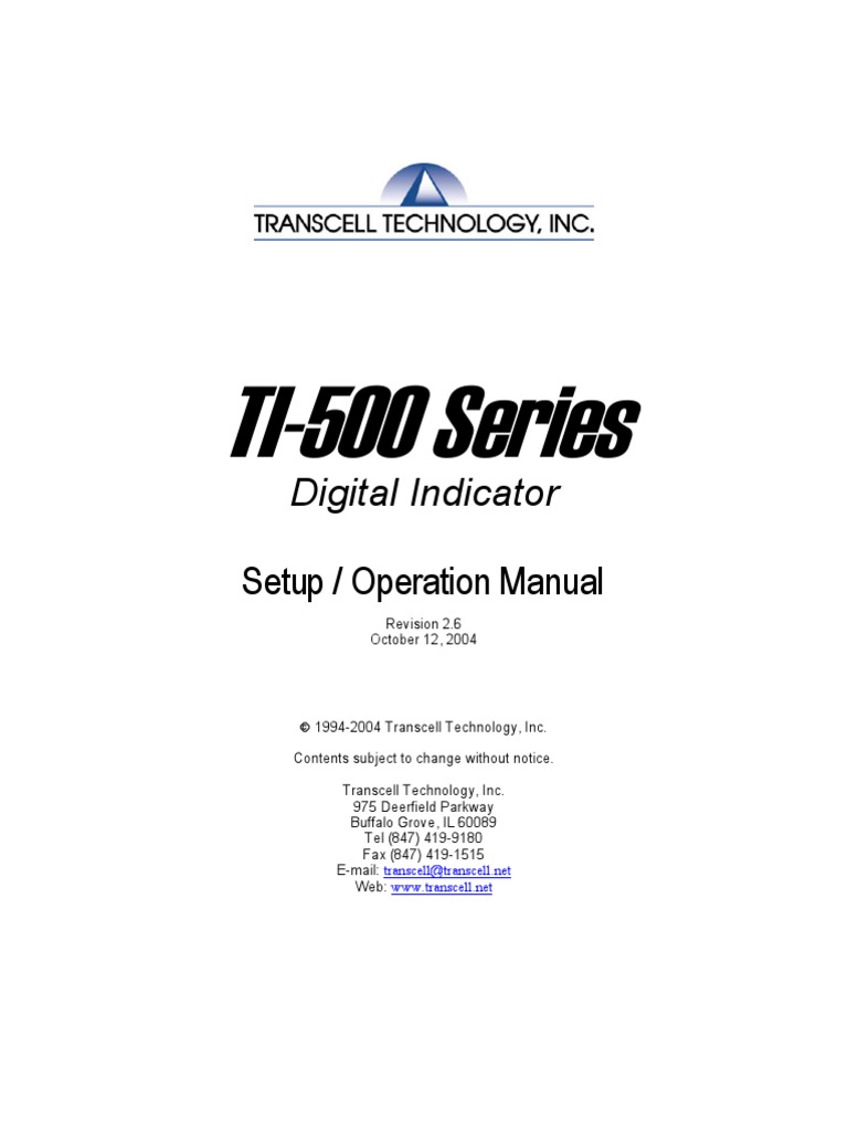 TI-500 Series Indicators | PDF | Electrical Connector | Computer Hardware