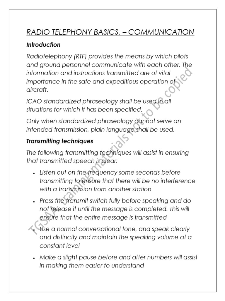 Radiotelephony Communication Guide | PDF | Air Traffic Control | Aviation